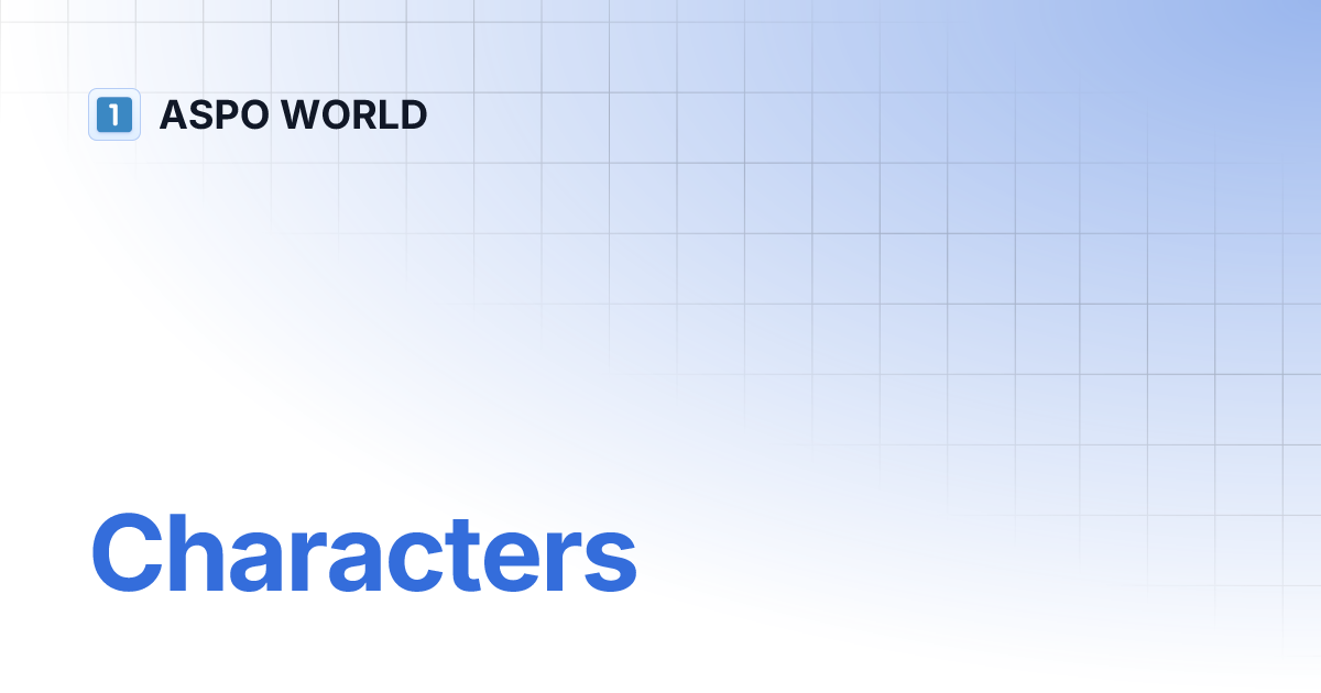 Characters | ASPO WORLD